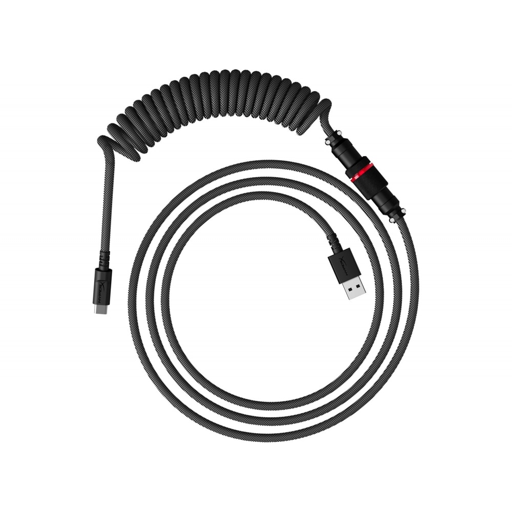 Кабел за клавиатура HyperX Coiled Cable USB-C Gray-Black - eMAG.bg