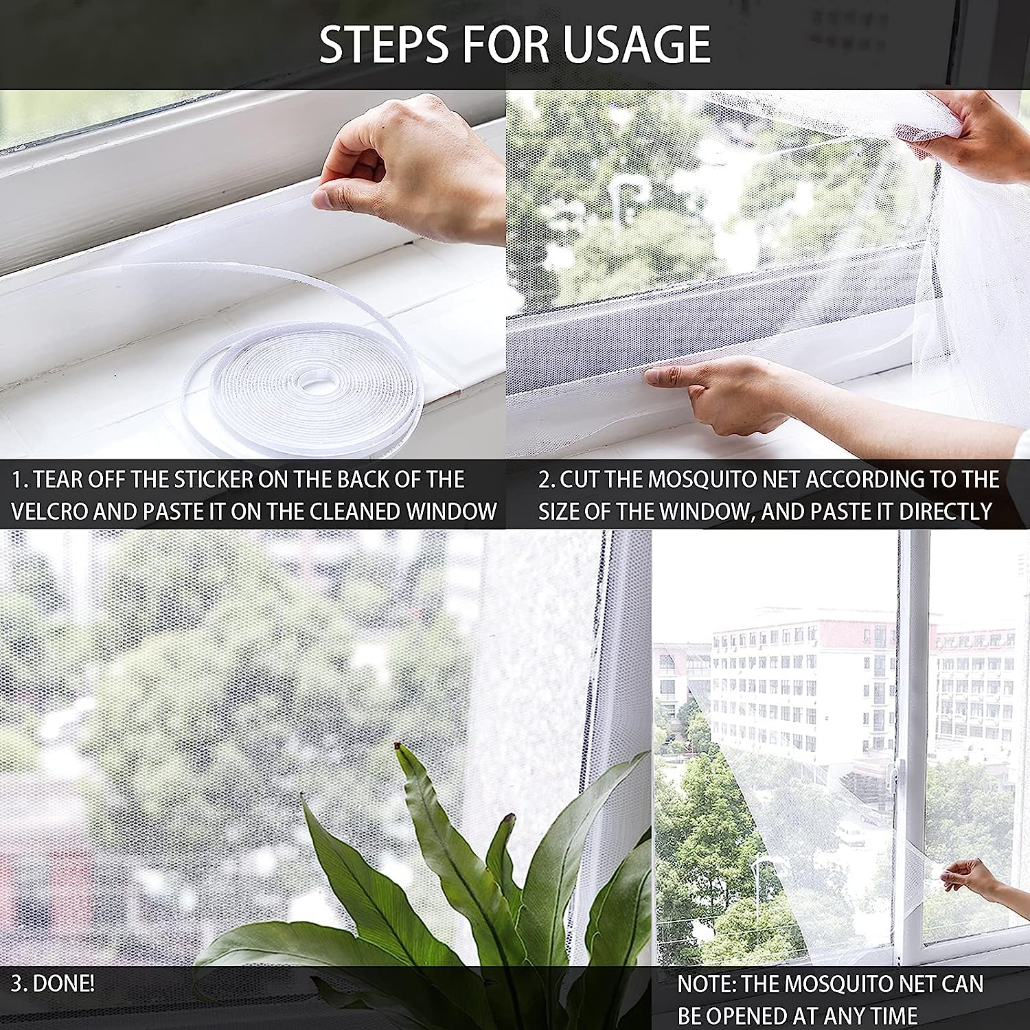 Plasa anti tantari pentru ferestre, Textil, Alb - eMAG.ro