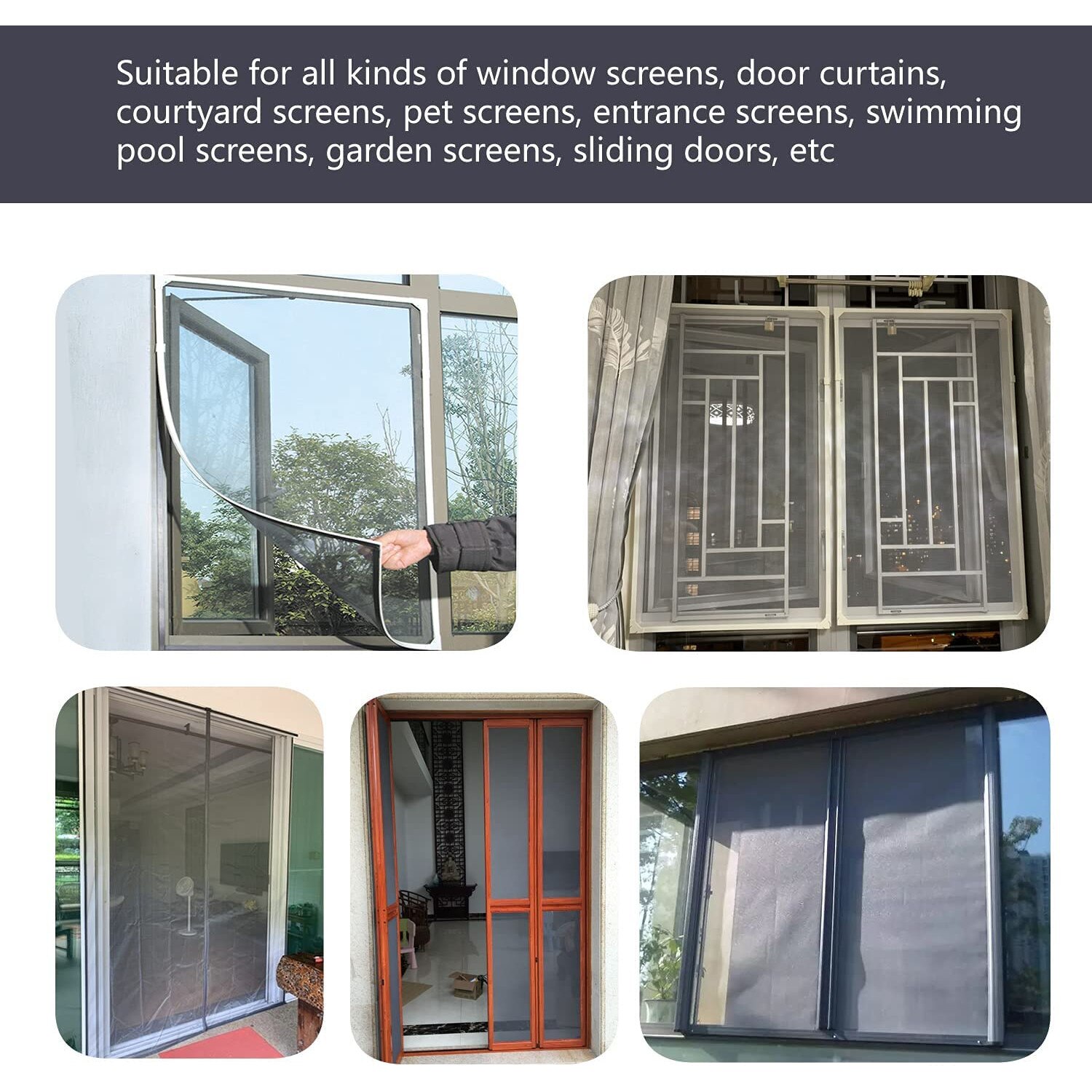 Plasa anti tantari pentru ferestre, Textil, Negru - eMAG.ro