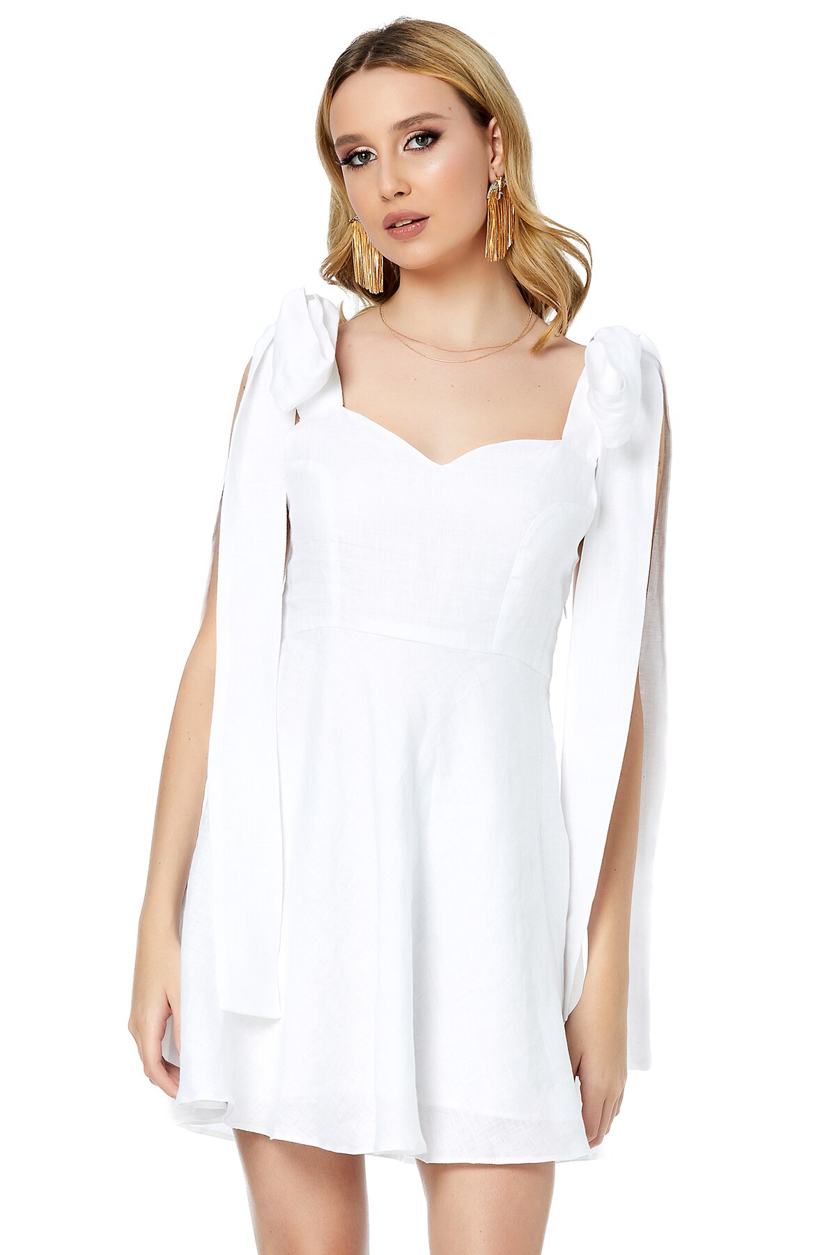 Rochie Framboise Emiliana din in alba - eMAG.ro