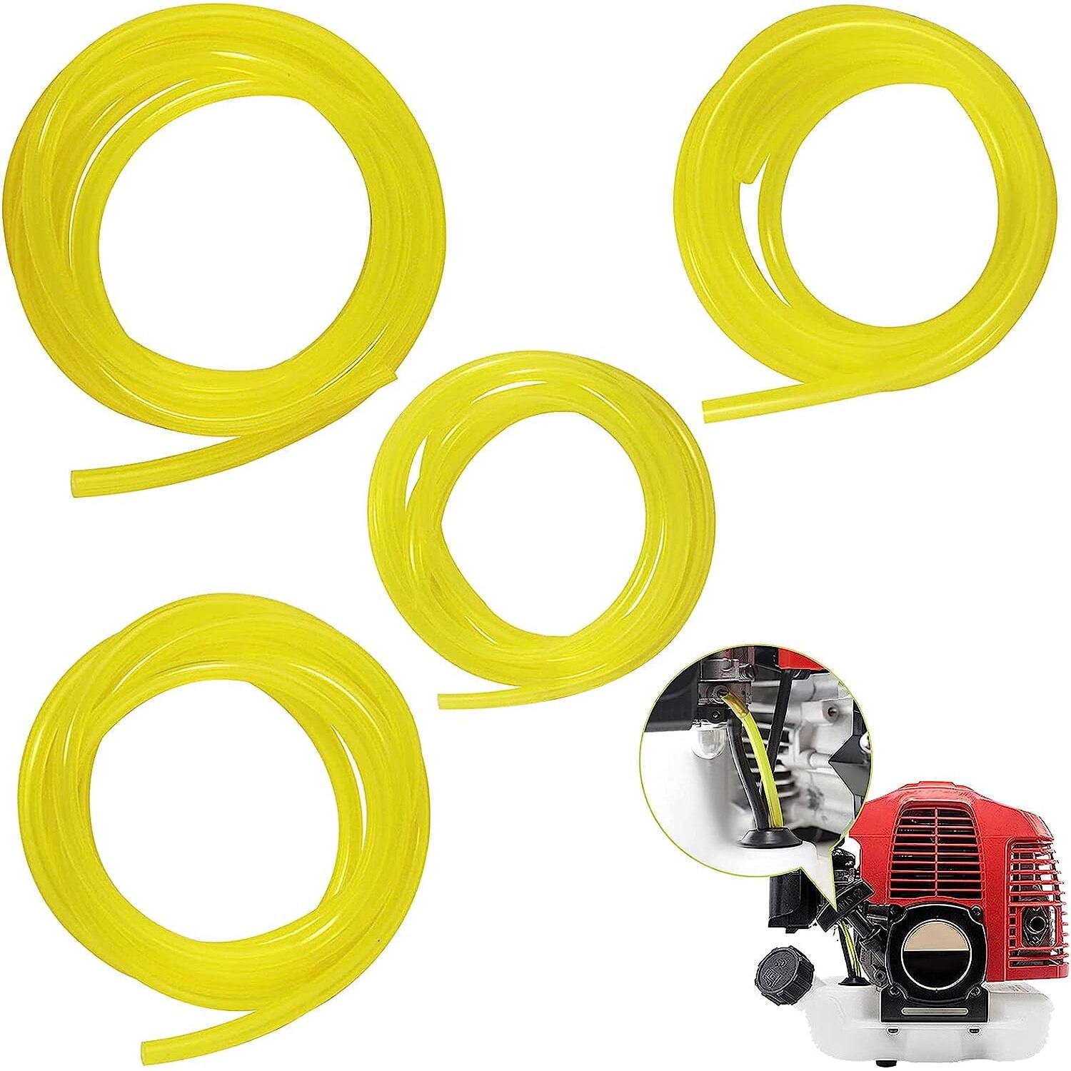 Set 4 furtunuri masina de tuns iarba, Plastic, 1.5 m, Galben - eMAG.ro