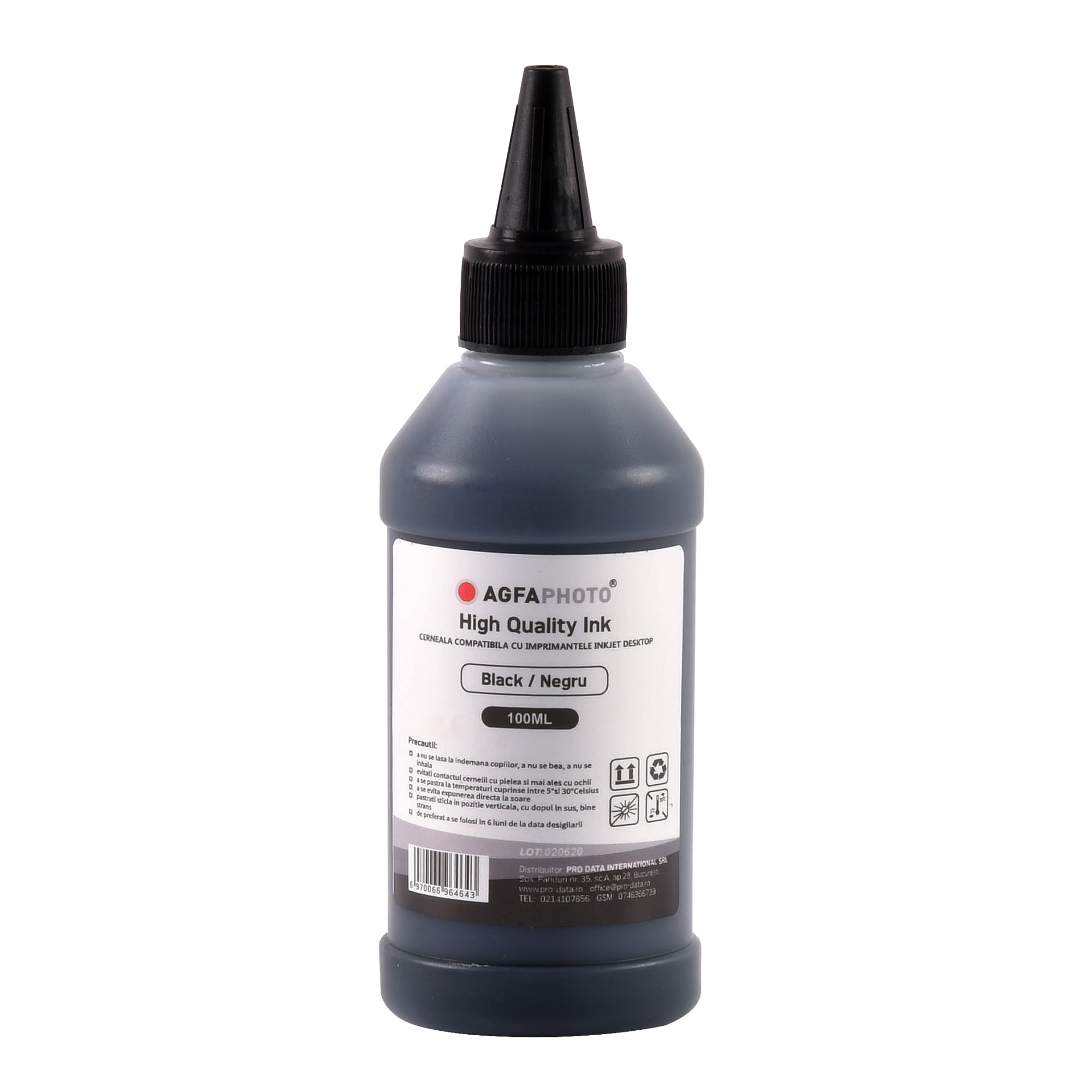 Cerneala neagra (black) universala in flacon de 100ml cu capac ...