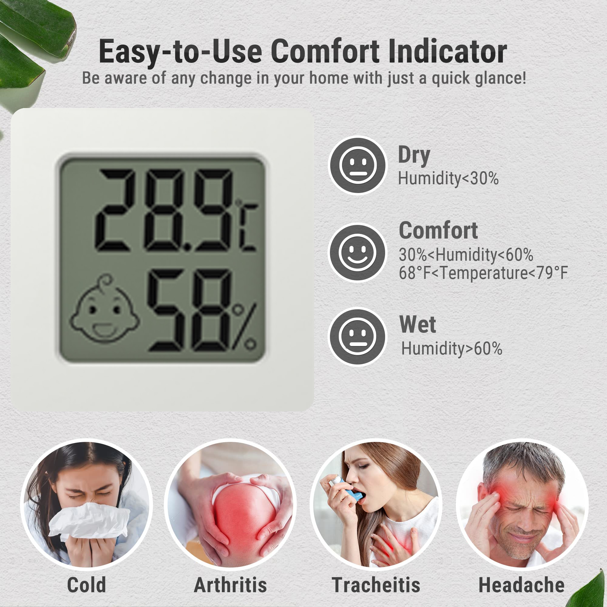 Higrometru digital, Alb - eMAG.ro