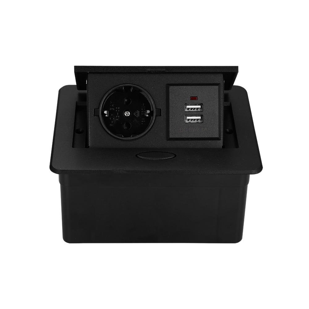 Priza incorporabila in blat bucatarie, masa sau birou, 2X USB - eMAG.ro