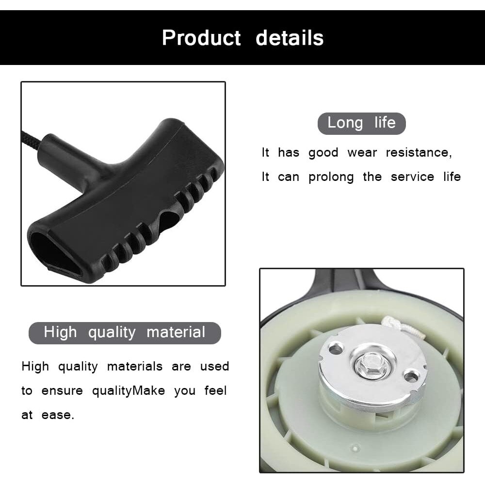 Demaror masina de tuns iarba, Plastic/Metal, Negru/Alb - eMAG.ro