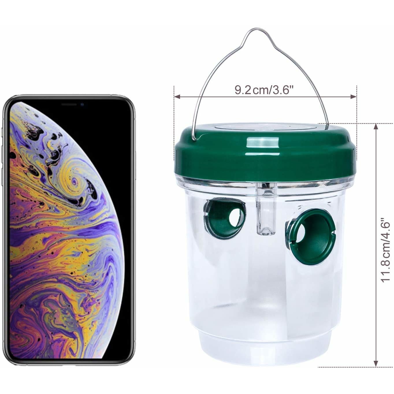 Set 2 capcane solare pentru viespi, Plastic, LED, Verde - eMAG.ro