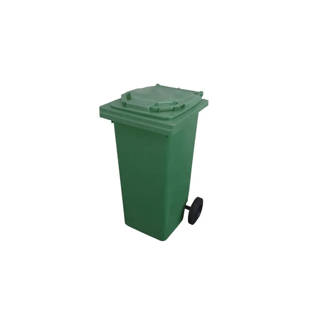 Pubela gradina,120 L, galbena, plastic, cu capac, 2 roti, rezistenta UV ...