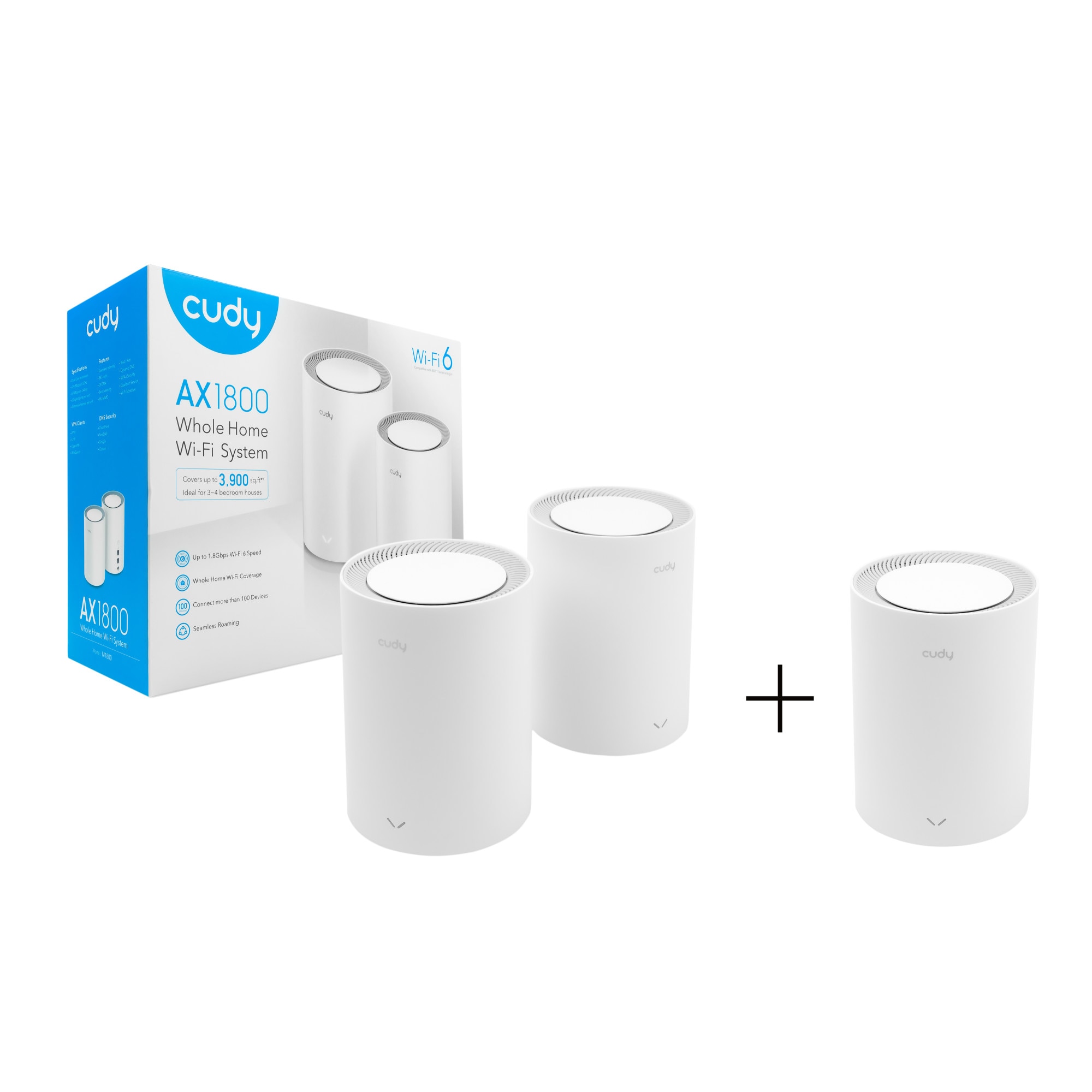 Set 3 buc router, Cudy, Mesh, M1800 LAN/WAN, Wi-Fi 6 AX1800 - eMAG.ro