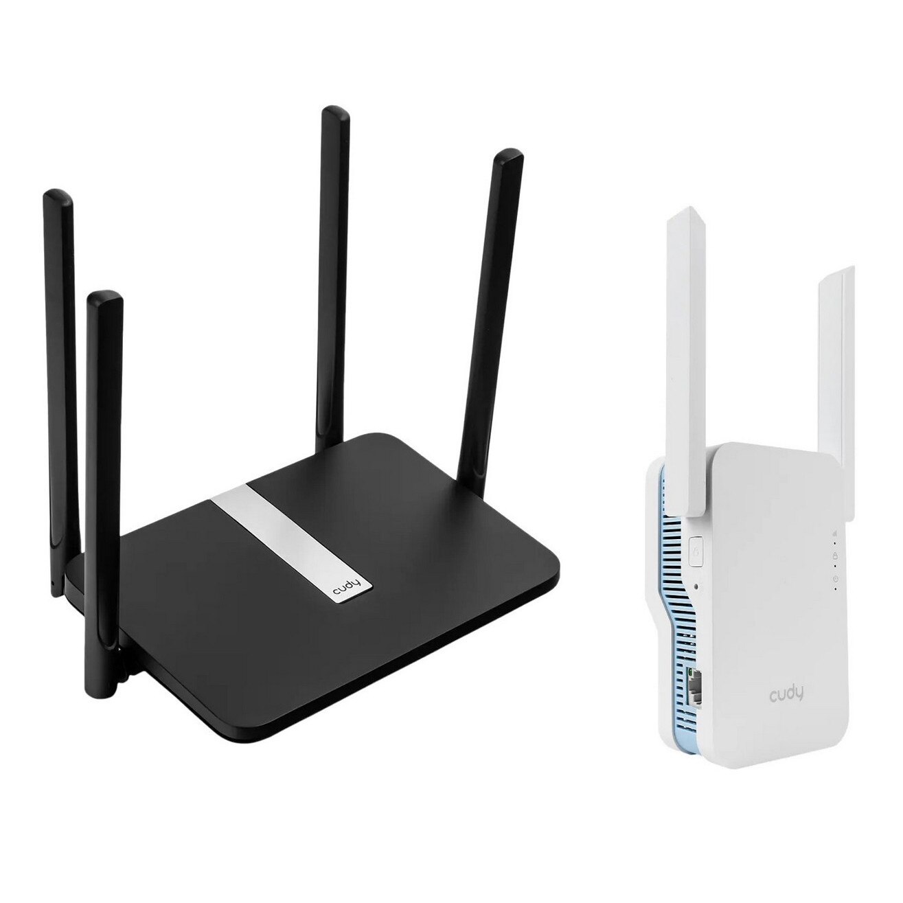 Set X6 Wi-Fi 6 router + repetor RE1200, Cudy, Negru - eMAG.ro