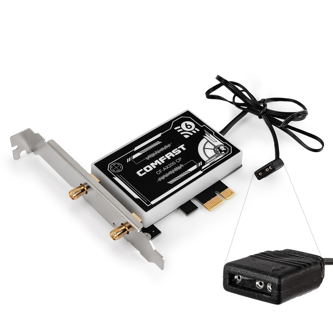 Placa de retea, Comfast, PCI-E, Wi-Fi, AX3000, Wi-Fi 6, ARGB, Alb - eMAG.ro