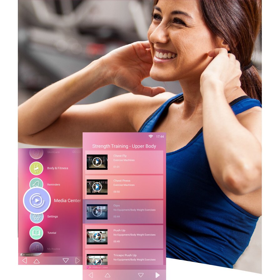 Cantar interactiv, HiMirror, Smart Body Scale, Gri - eMAG.ro