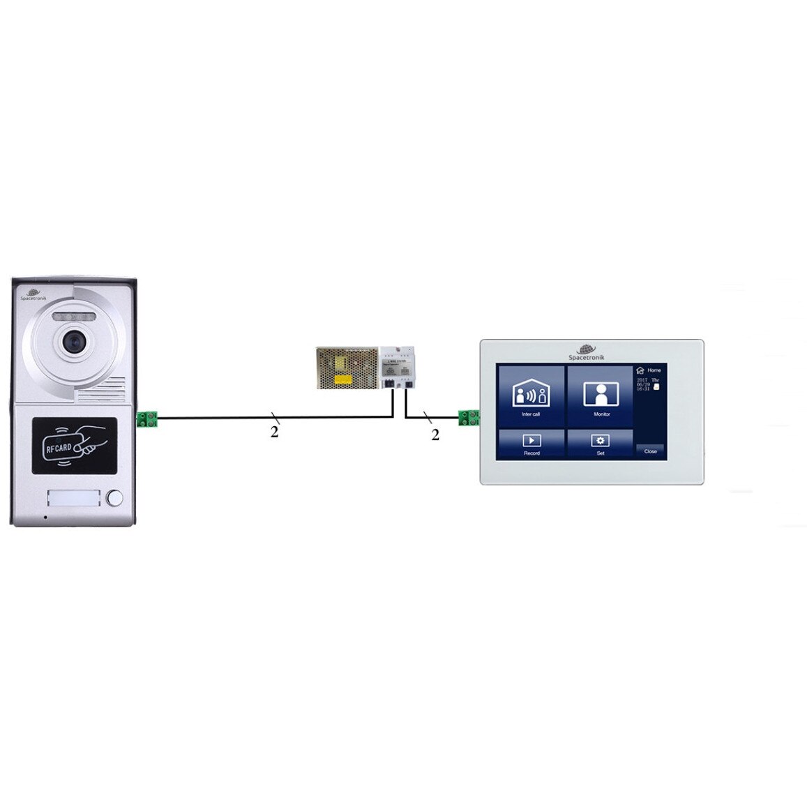 Monitor control acces, Spacetroni, 7 inch, Alb - eMAG.ro