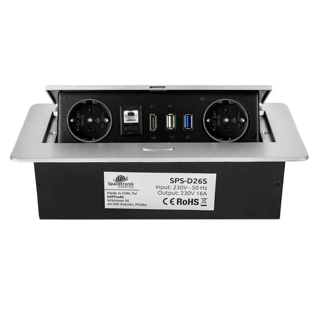Priza pentru blat, Spacetronik, port HDMI, Ethernet, USB 2.0 si 3.0 ...