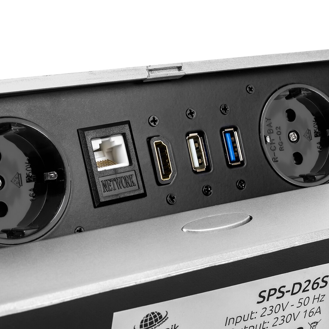 Priza pentru blat, Spacetronik, port HDMI, Ethernet, USB 2.0 si 3.0 ...