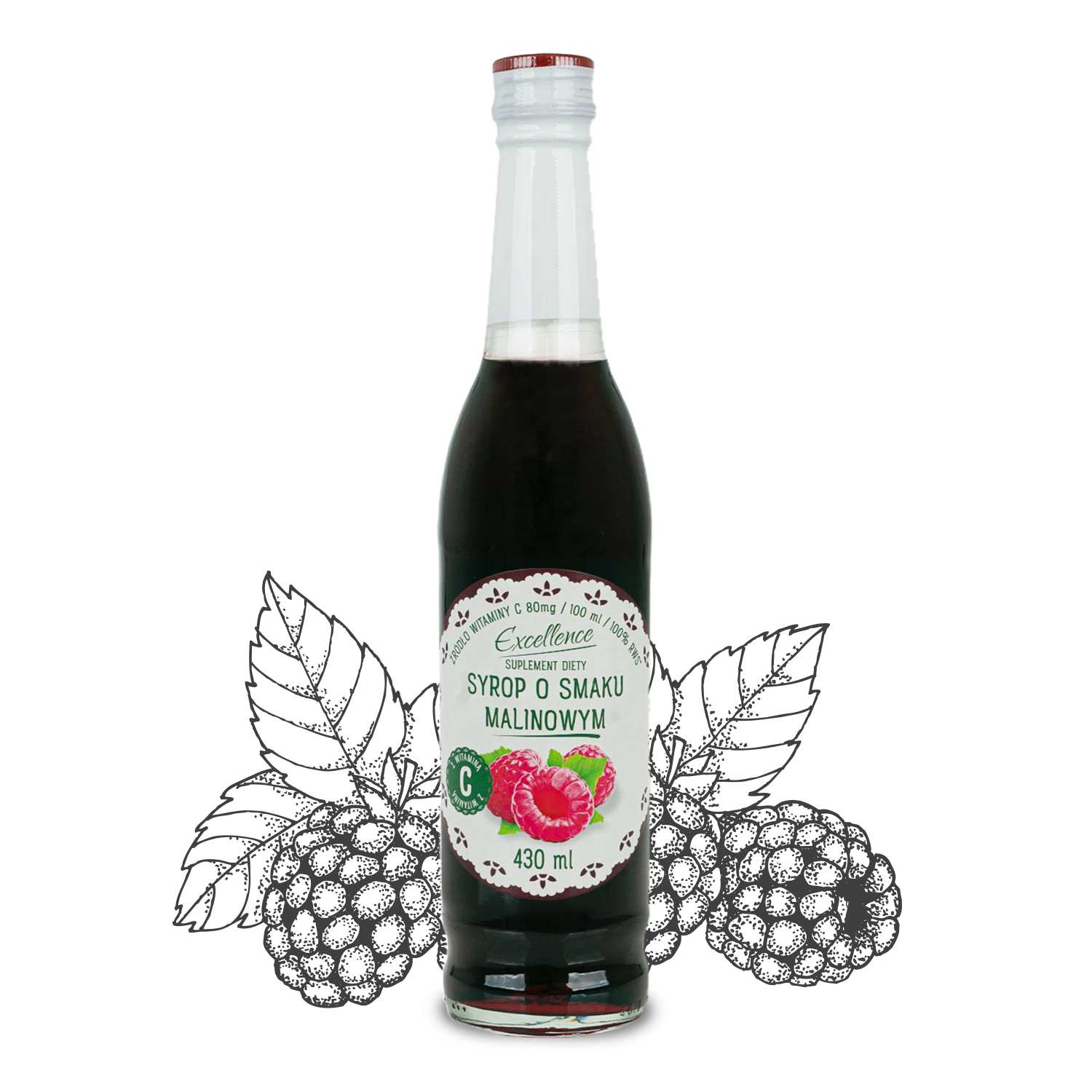 Supliment alimentar cu vitamina C si sirop cu aroma de zmeura ...