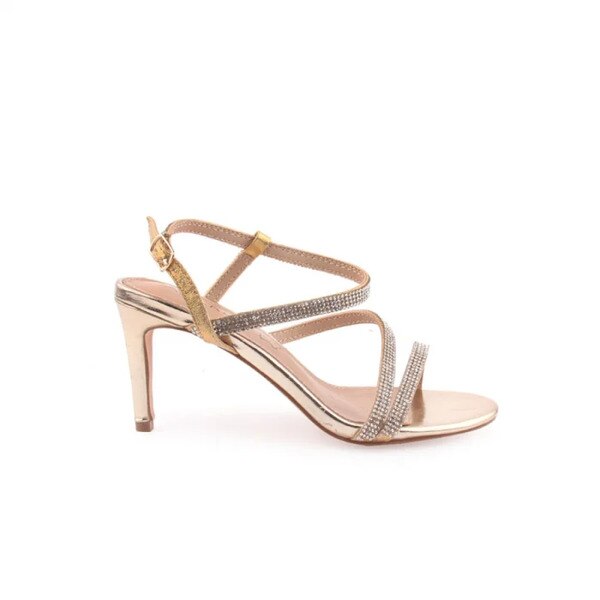 Sandale elegante Azarey 564G350, cu strasuri, aurii, 37 - eMAG.ro