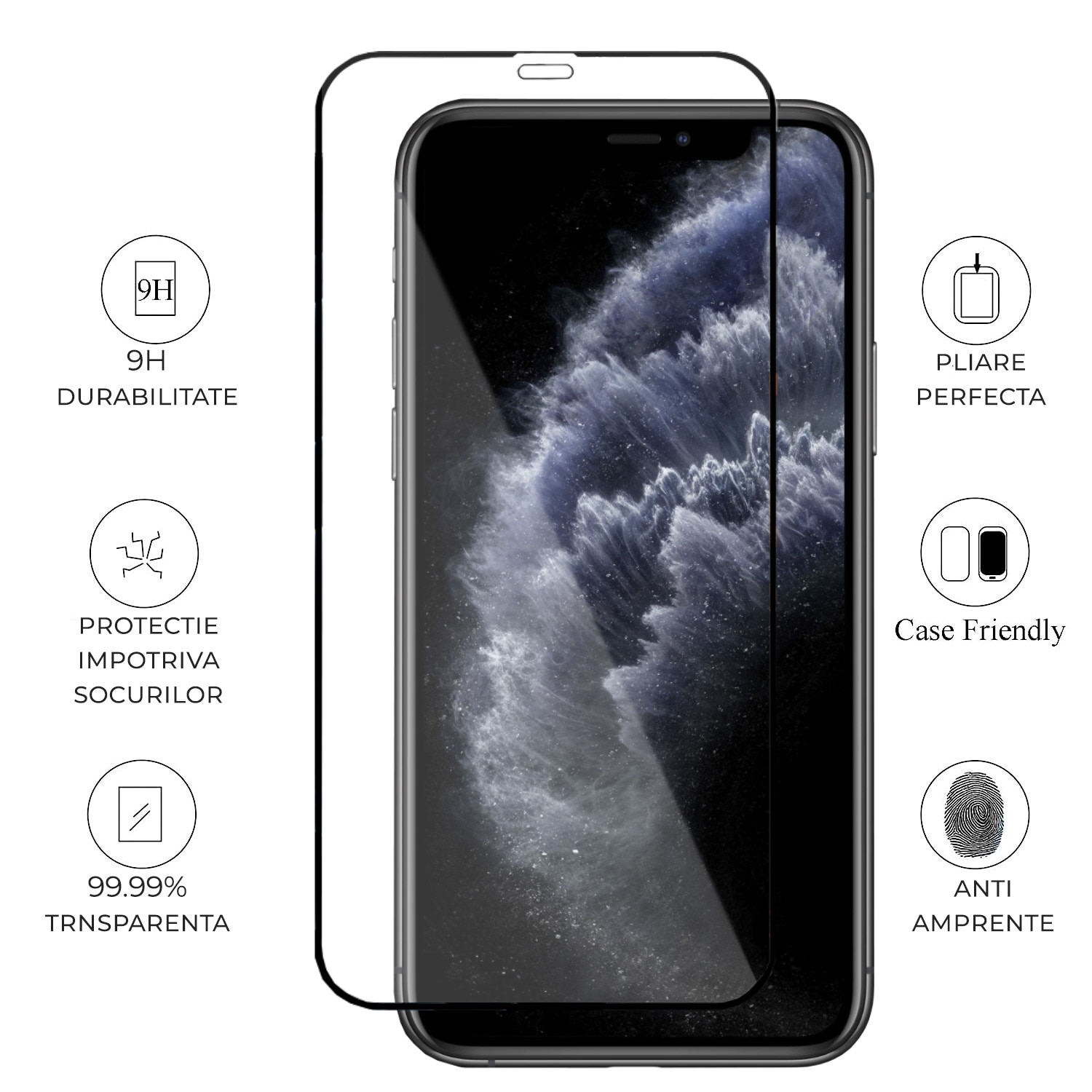 Set Folie plus Husa Magsafe Luxury compatibil Iphone 11 cu protectie ...