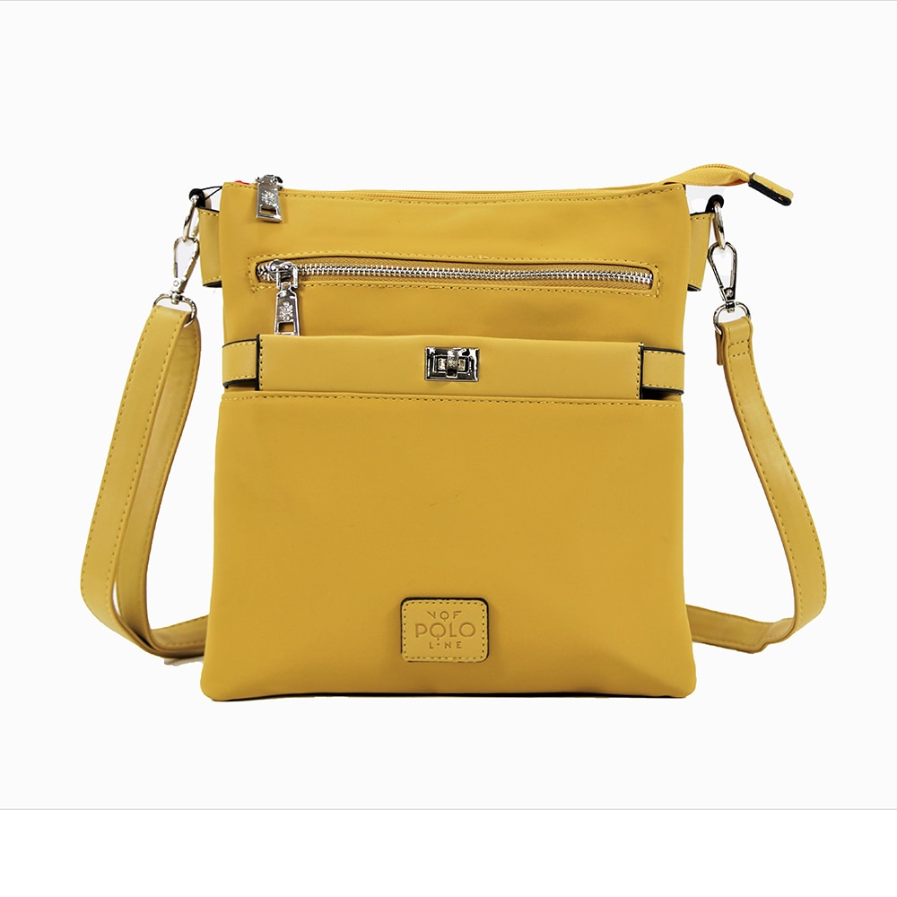 Geanta crossbody dama, VQF Polo Line, Sintetic, 24x2.5x26 cm, Galben ...