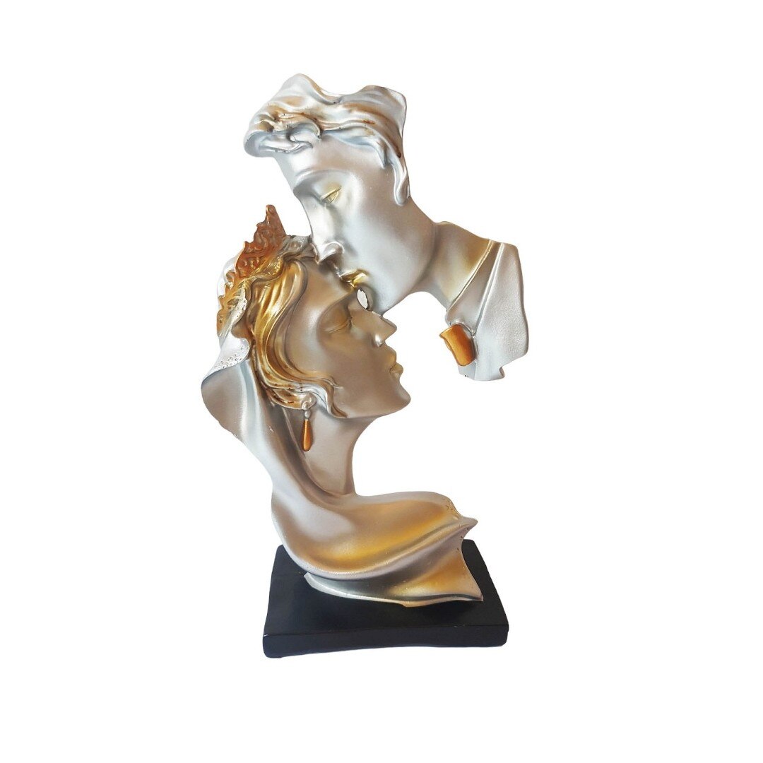 Statueta decorativa, Indragostiti, Argintiu, 25 cm, CQ5952 - eMAG.ro