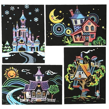 Set 4 Imagini Scratch, Magic Cottages, Moments, 20x15cm, Multicolor ...