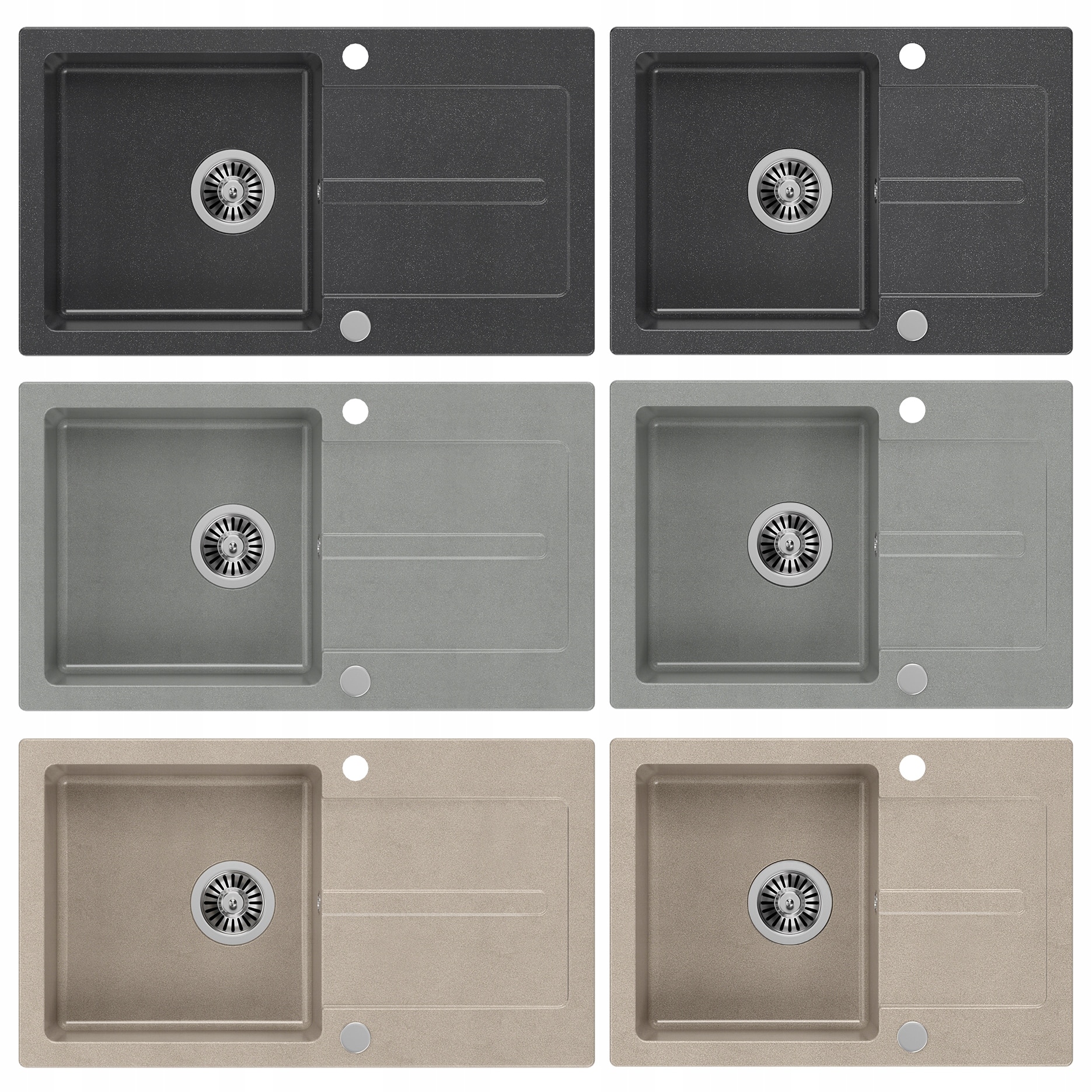 Chiuveta din granit, MyQ, Gri, 77x44 cm - eMAG.ro