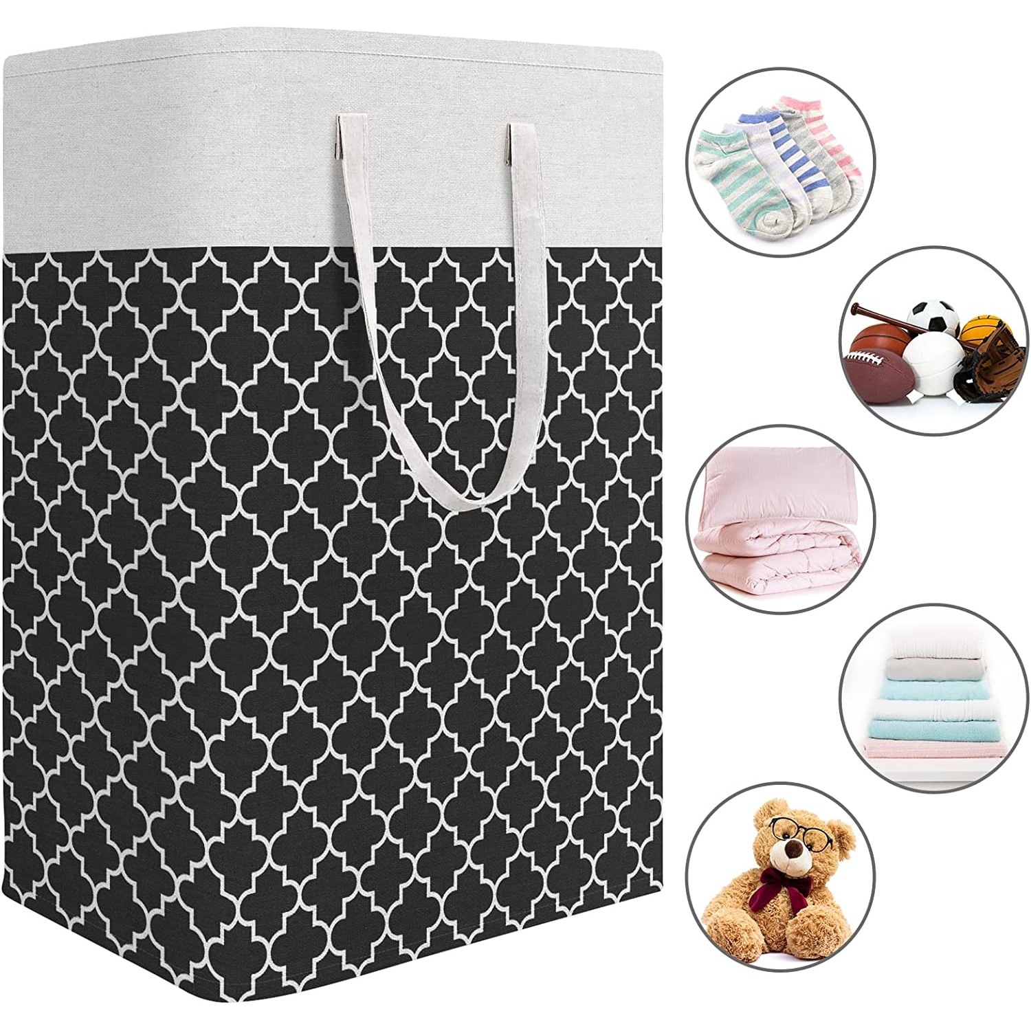 Set 2 Cos Rufe, Oricean®, Din Material Textil, 40 X 30 X 62CM, 75L, cu ...