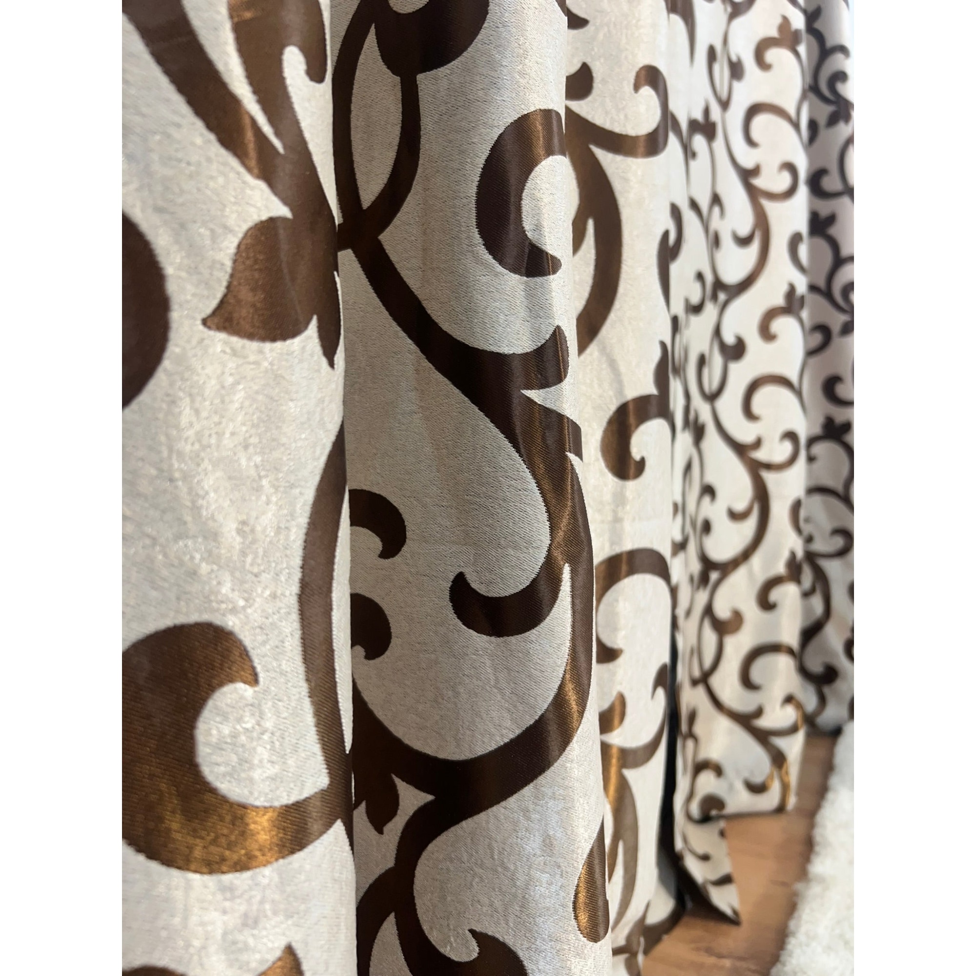 Set Perdea si Draperie Doriana, 2 draperii black-out 2x150x230cm maro ...