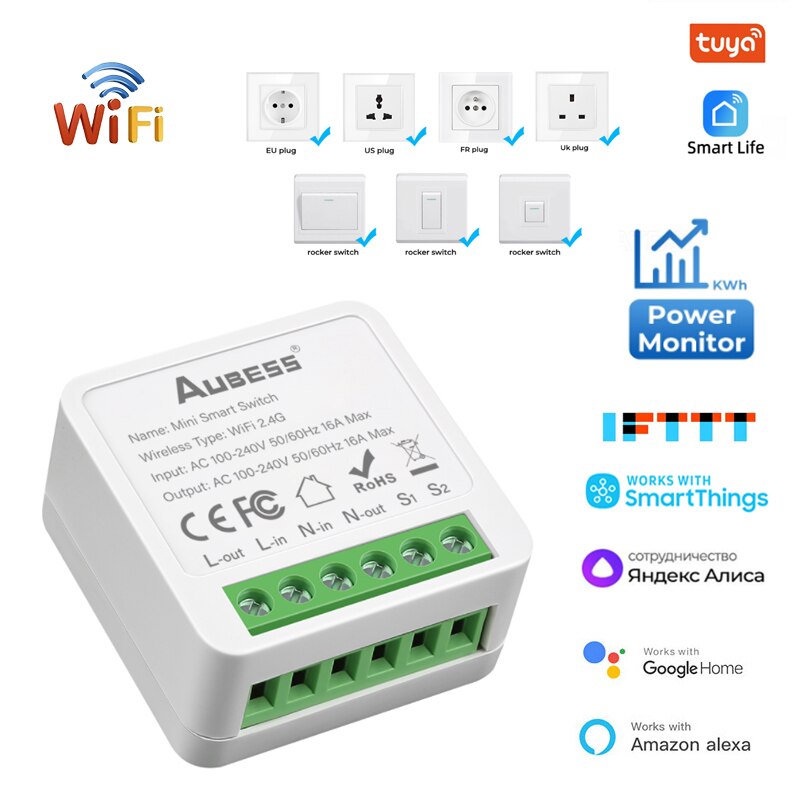 Smart Swictch Wi-Fi, Releu inteligent, programabil, Compatibil cu app ...