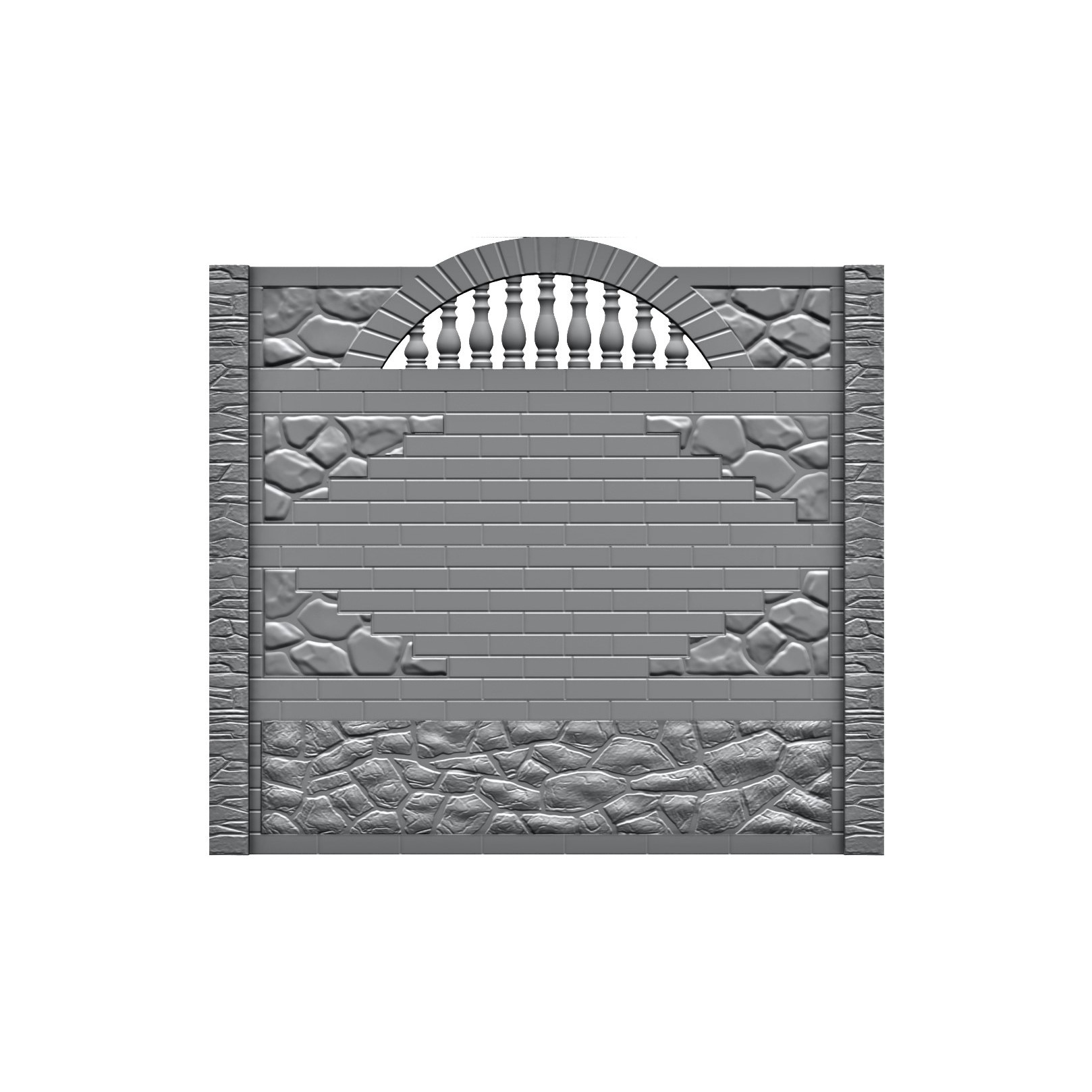 Set matrita gard, panou intreg, model Rompa Piatra, plastic ABS, negru ...