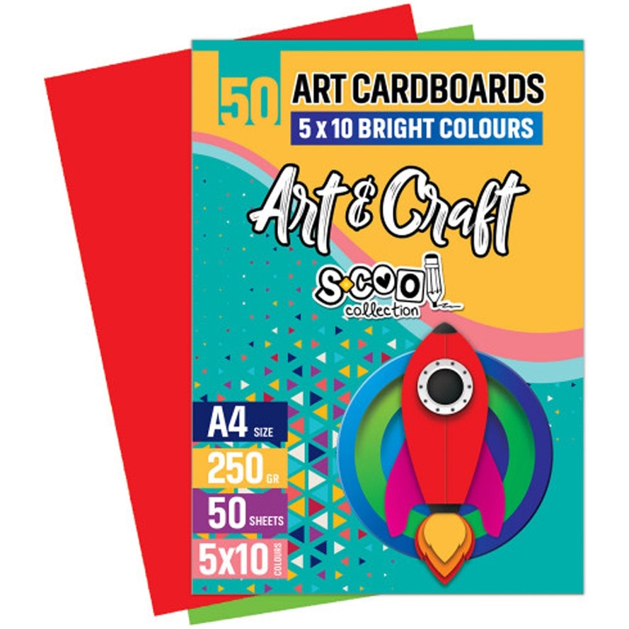 Carton color S-cool, A4, 250g, 50 coli, 10 culori/set - eMAG.ro