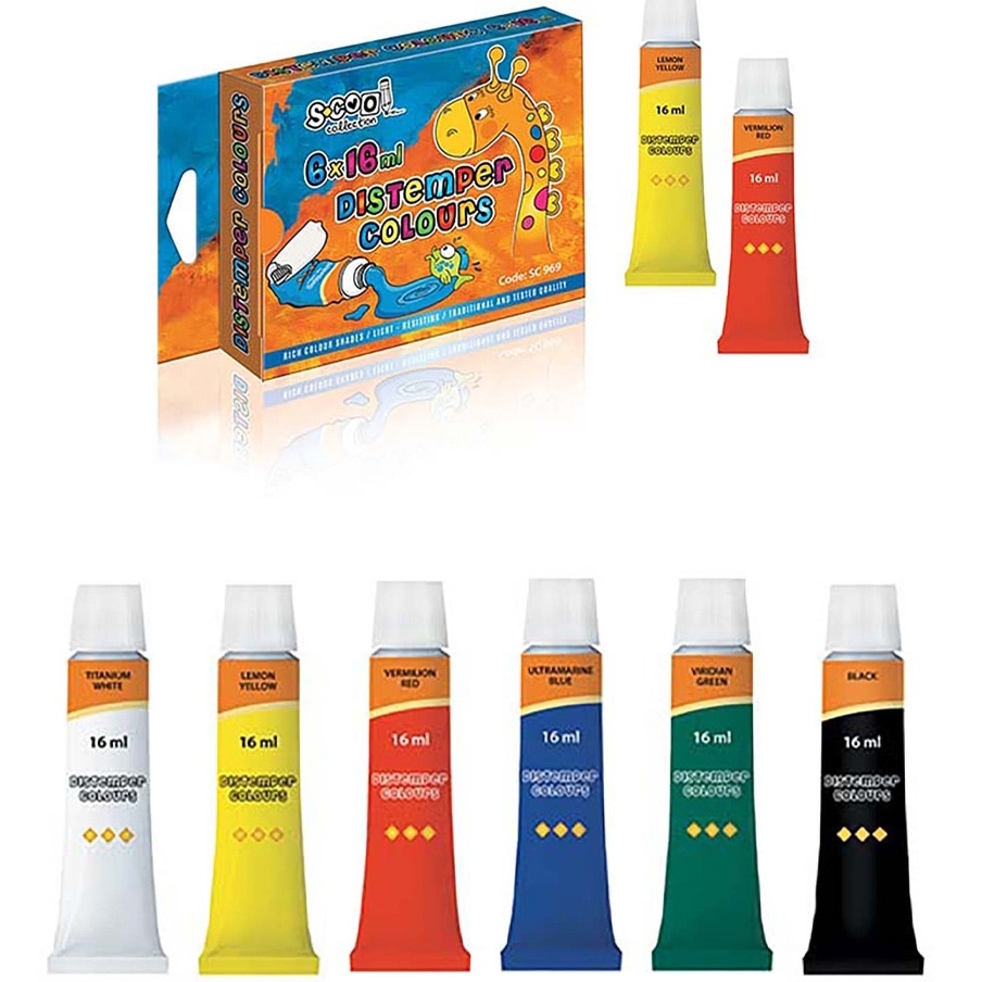Tempera S-cool, 16 ml, 6 culori/set - eMAG.ro
