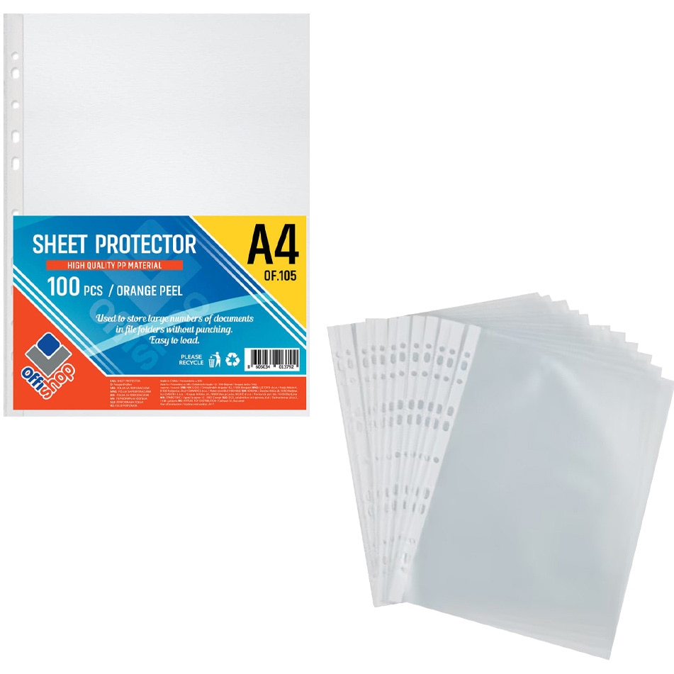 Folie protectie Offishop, A4, 40mic, 100 buc/set - eMAG.ro