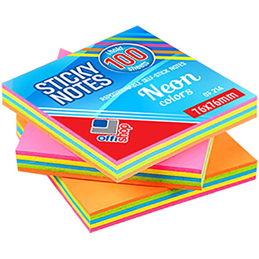 Notes Offishop, adeziv, 75x75 cm, multicolor, 100 file/set - eMAG.ro