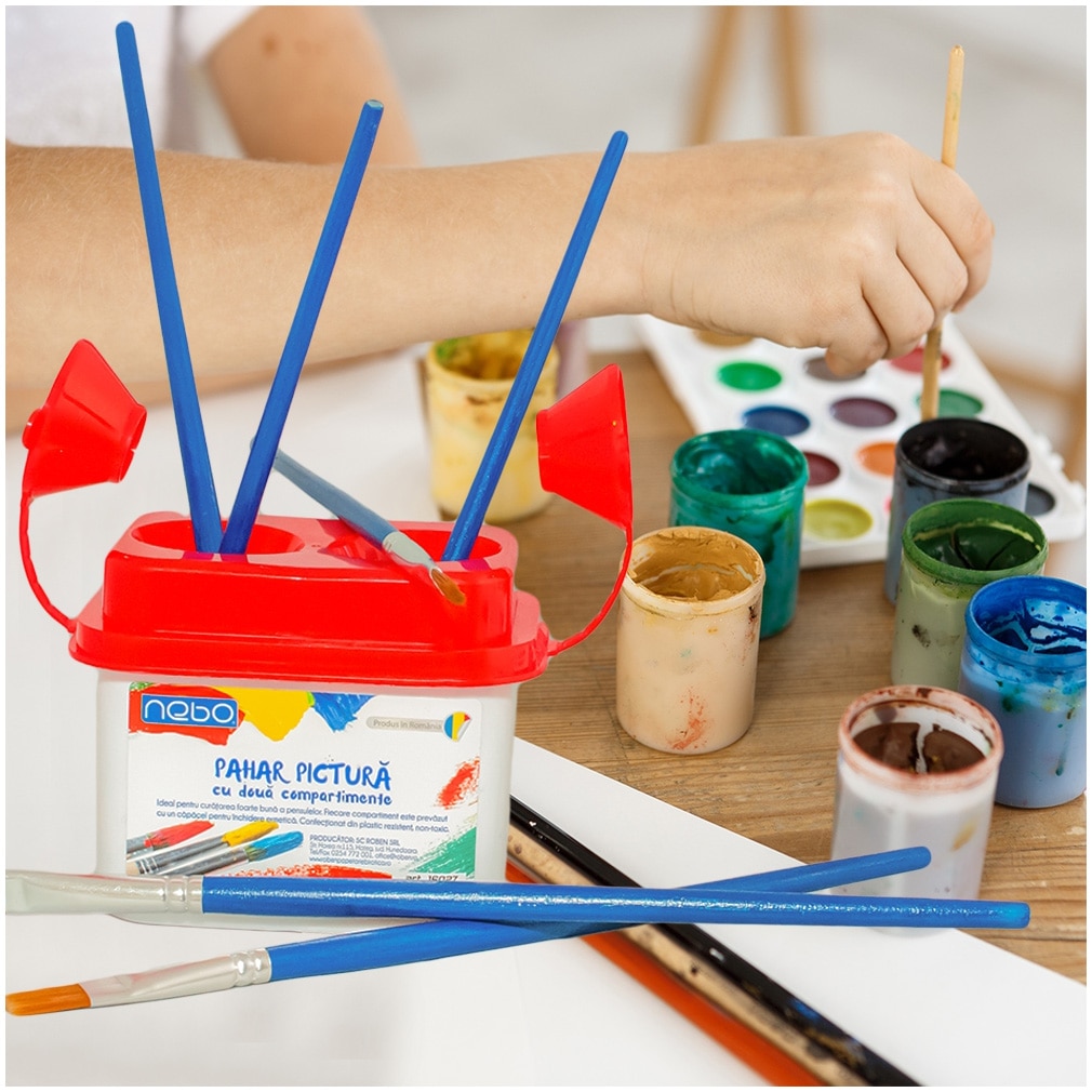 Чаша за рисуване Nebo, 2 отделения - eMAG.bg