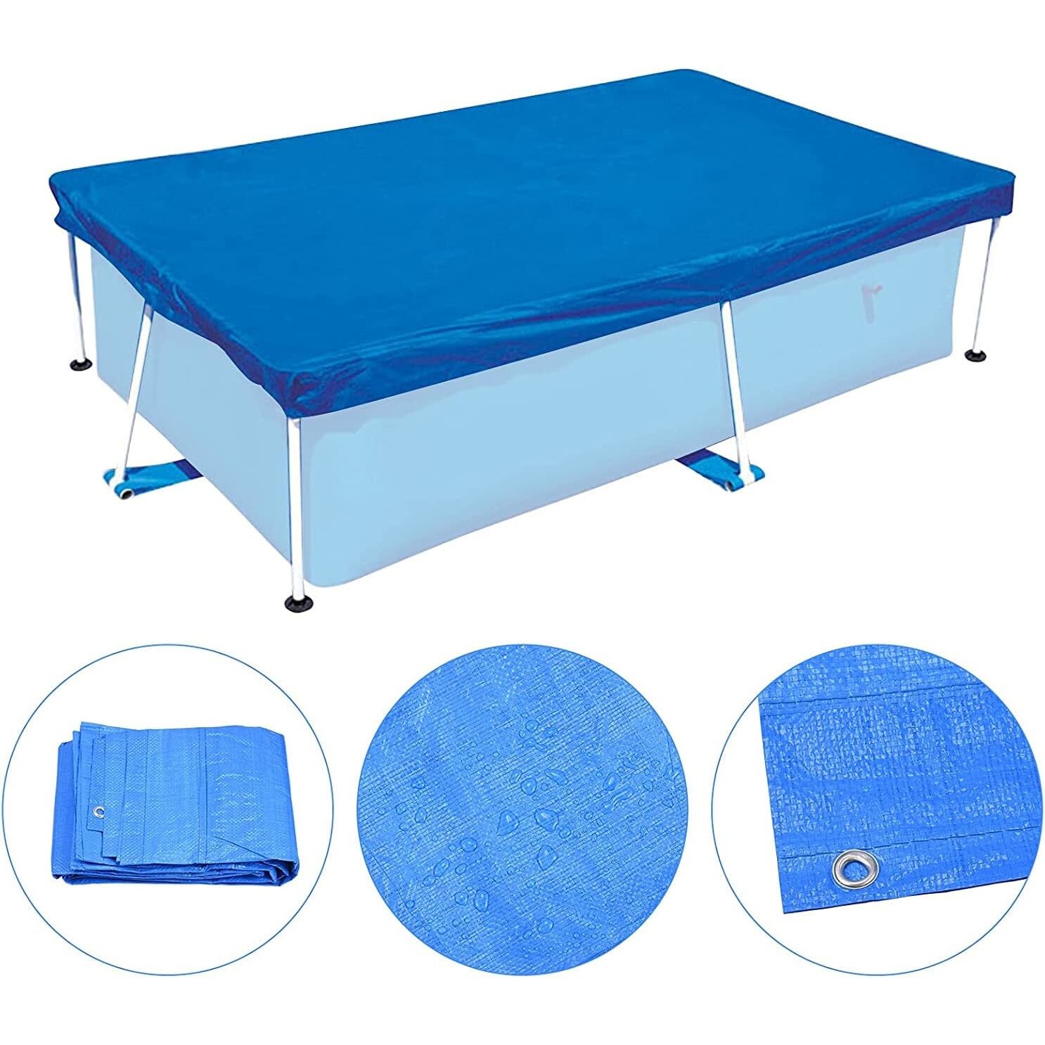 Acoperis piscina, PVC, 400 x 211 cm, Albastru - eMAG.ro