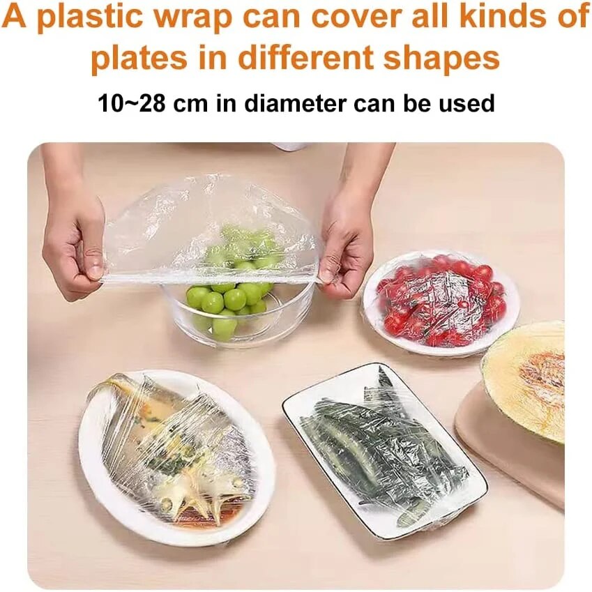 Set de 100 pungi cu elastic pentru alimente Butyeak, plastic ...