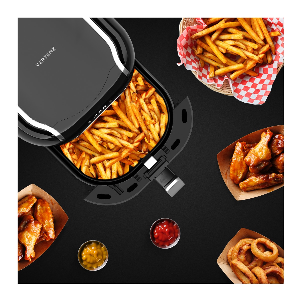 Friteuza cu Aer Cald Vertenz Taste 70, 1800w, 8 programe, capacitate 7 ...