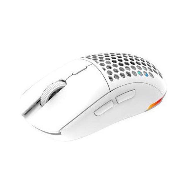 Mouse wireless Aqirys T.G.A Alpha, 19K dpi, iluminare RGB, Alb - eMAG.ro