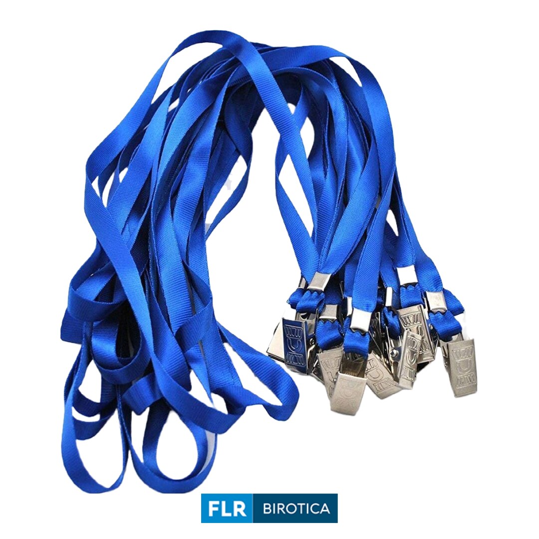 Snur textil pentru ecuson albastru, cu clips, FLR, 50 buc/set - eMAG.ro