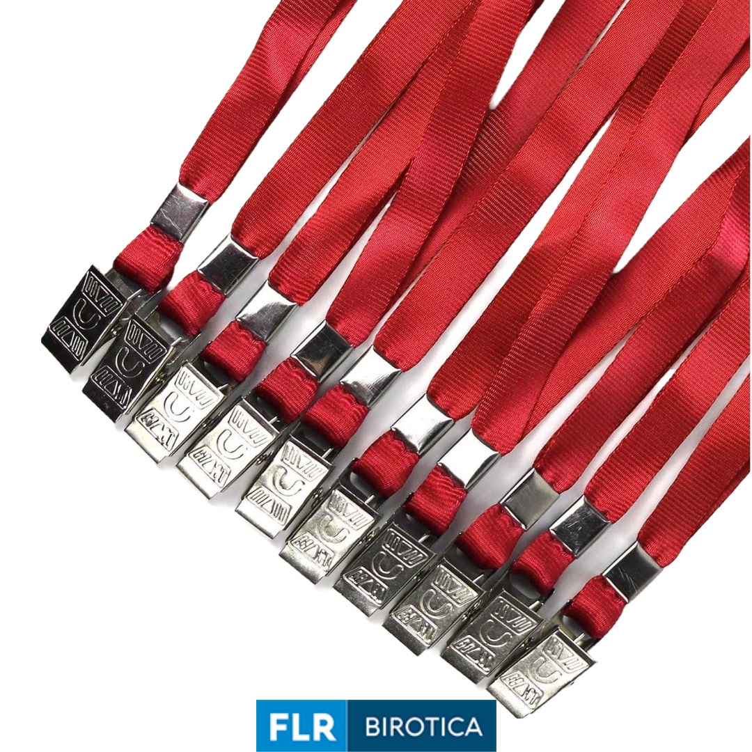 Snur textil pentru ecuson rosu, cu clips, FLR, 50 buc/set - eMAG.ro