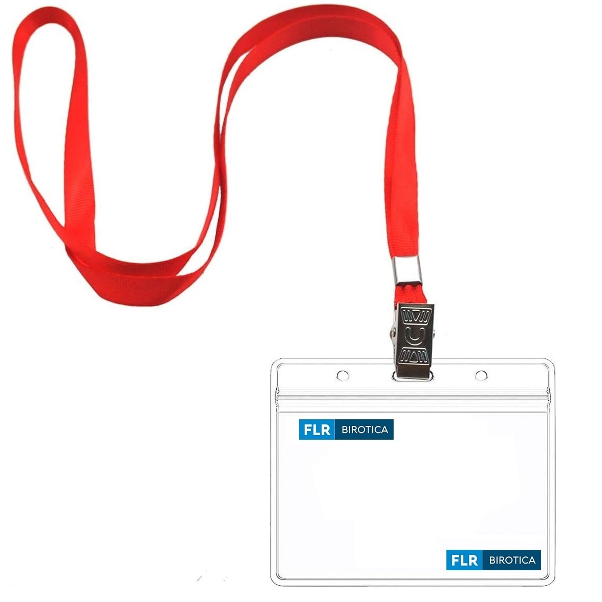 Snur textil pentru ecuson rosu, cu clips, FLR, 50 buc/set - eMAG.ro