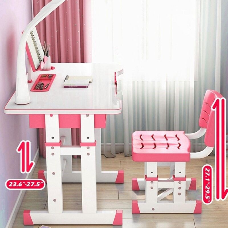 Set birou 70x49x70 cm si scaunel din metal 37x31x70 cm, pentru copii ...