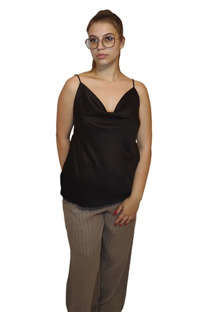 Maieu negru, satin, M - eMAG.ro