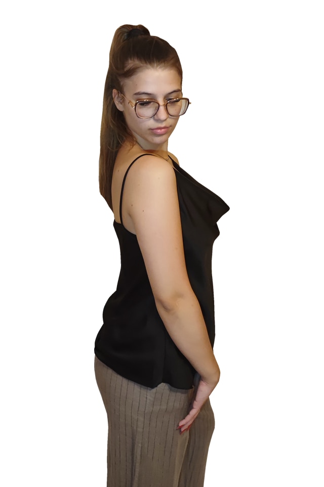 Maieu negru, satin, M - eMAG.ro