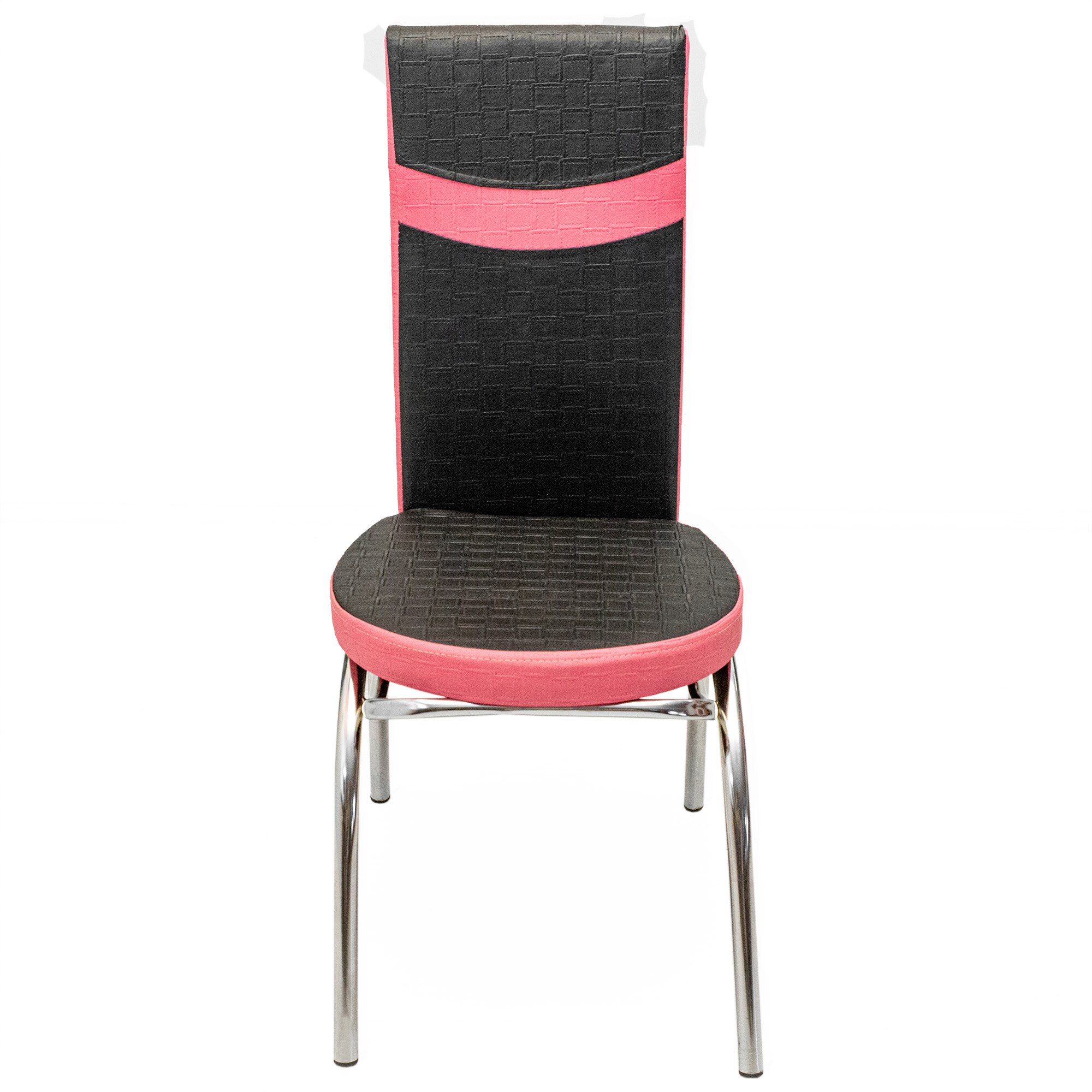 Scaun DENVER Venetia, negru/roz, piele ecologica, 45x45x99 cm - eMAG.ro