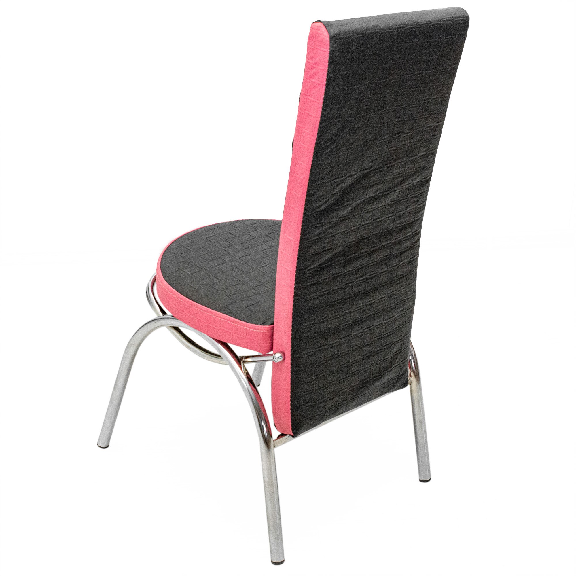 Scaun DENVER Venetia, negru/roz, piele ecologica, 45x45x99 cm - eMAG.ro