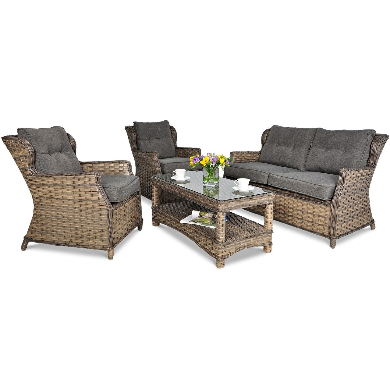 Set mobilier gradina, Focus Garden, Trivento 2, Ratan sintetic, 4 piese ...