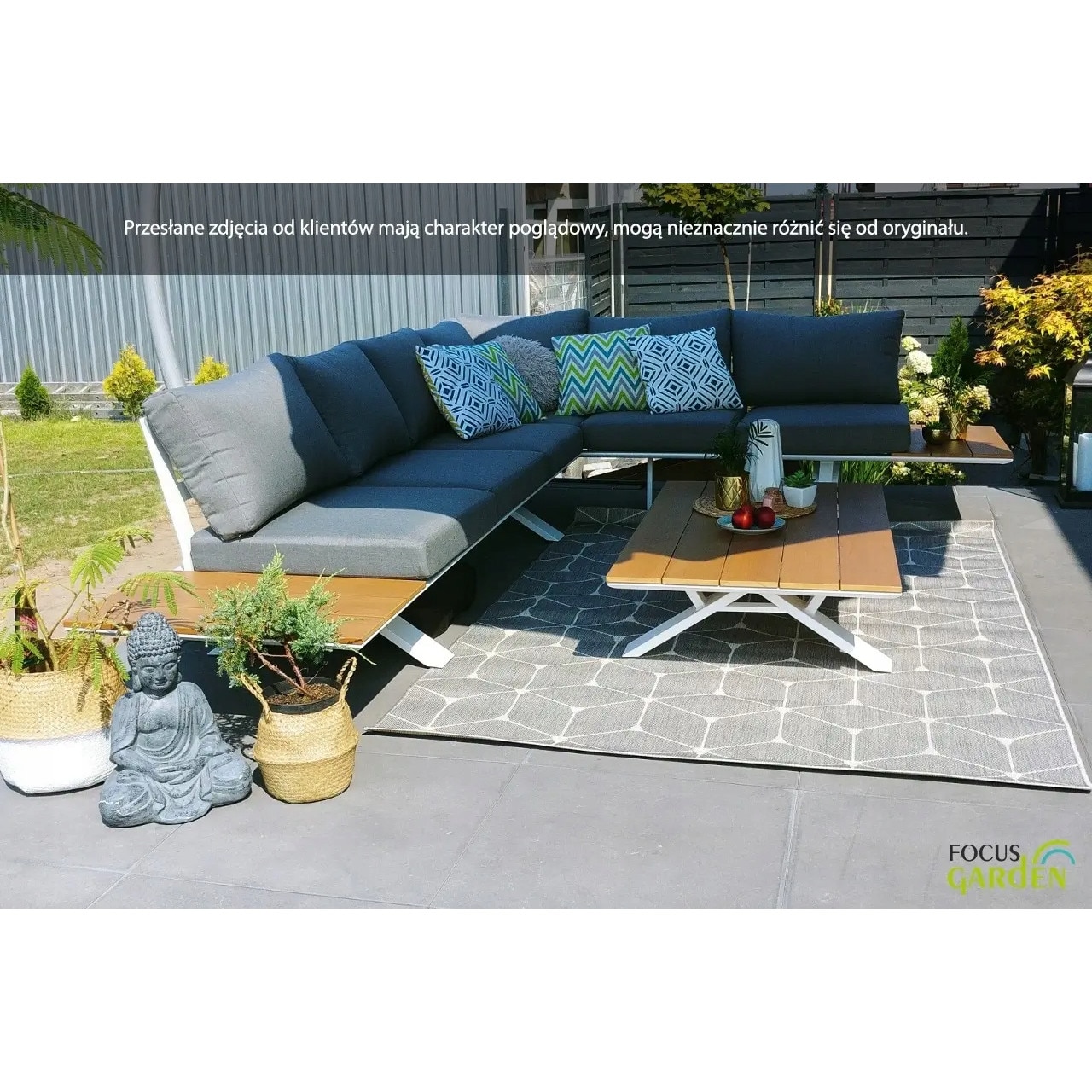 Set mobila gradina, Focus Garden, Aluminiu, 2 elemente, Maro/Gri - eMAG.ro