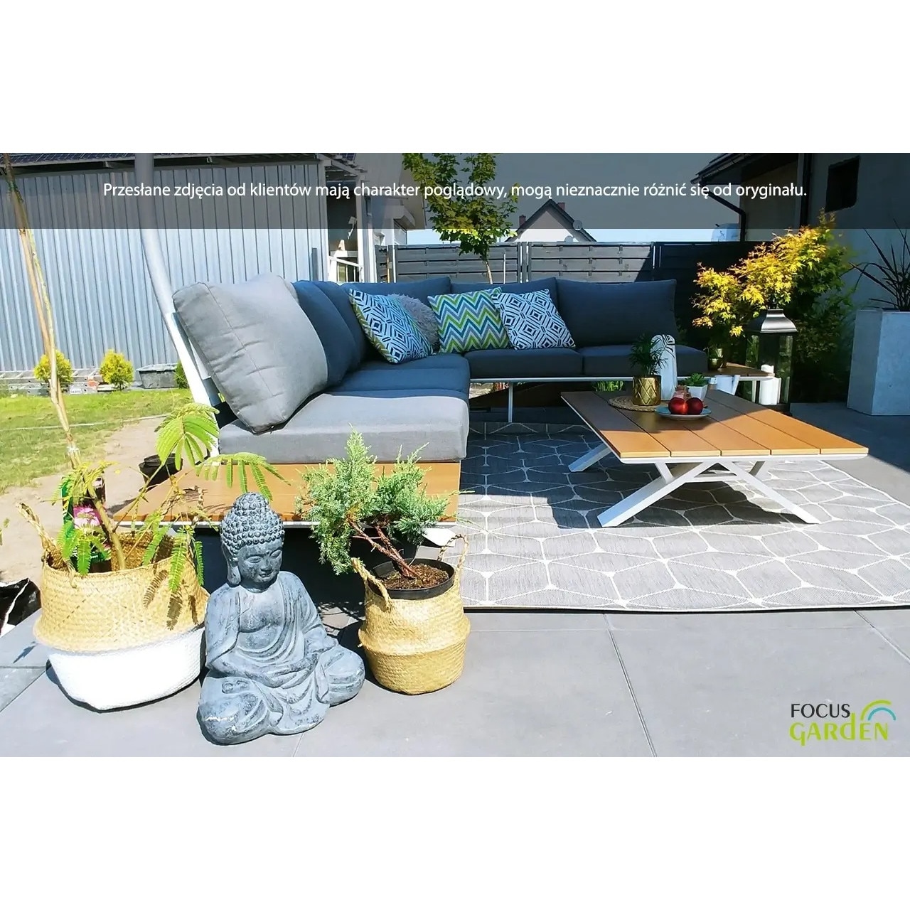 Set mobila gradina, Focus Garden, Aluminiu, 2 elemente, Maro/Gri - eMAG.ro