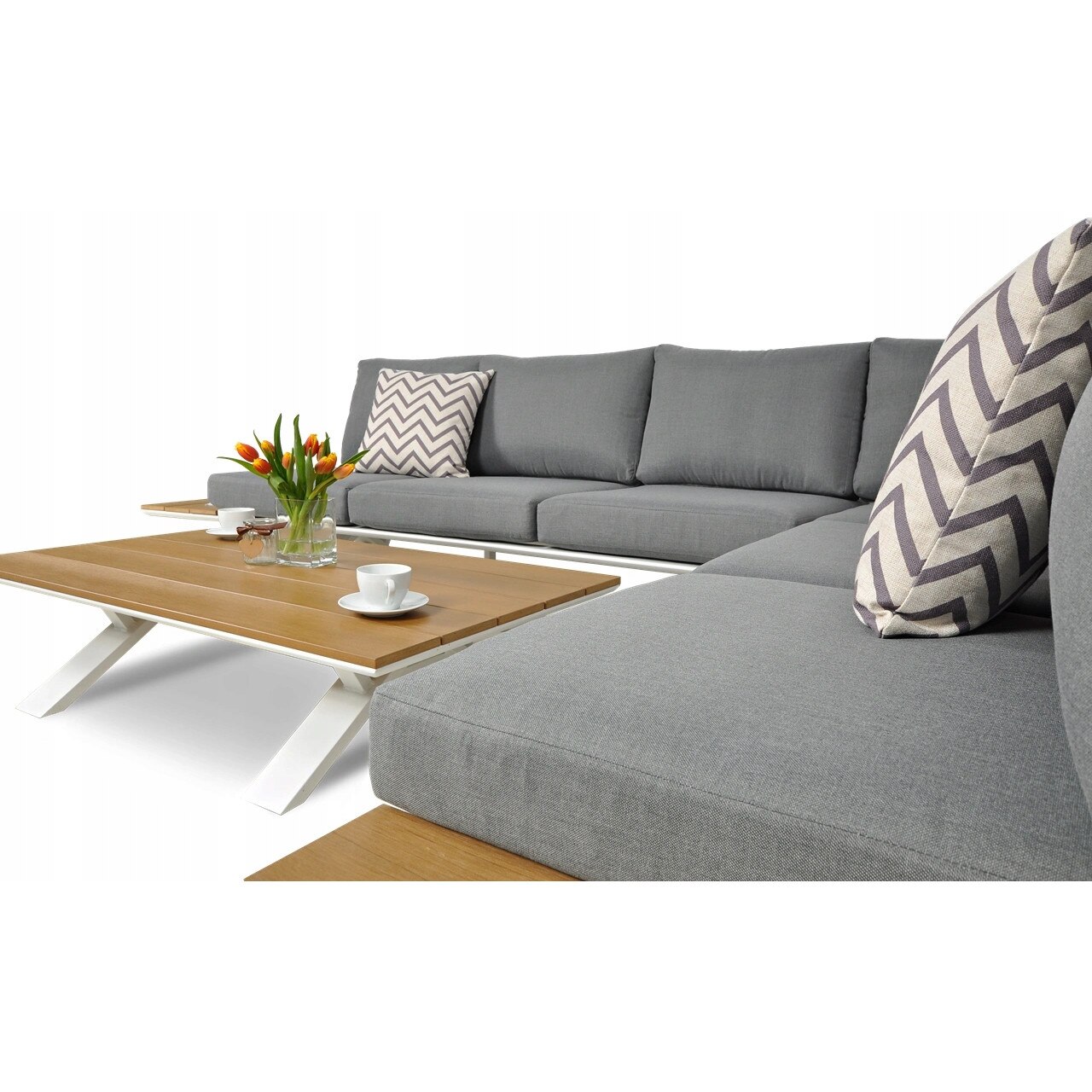 Set mobila gradina, Focus Garden, Aluminiu, 2 elemente, Maro/Gri - eMAG.ro